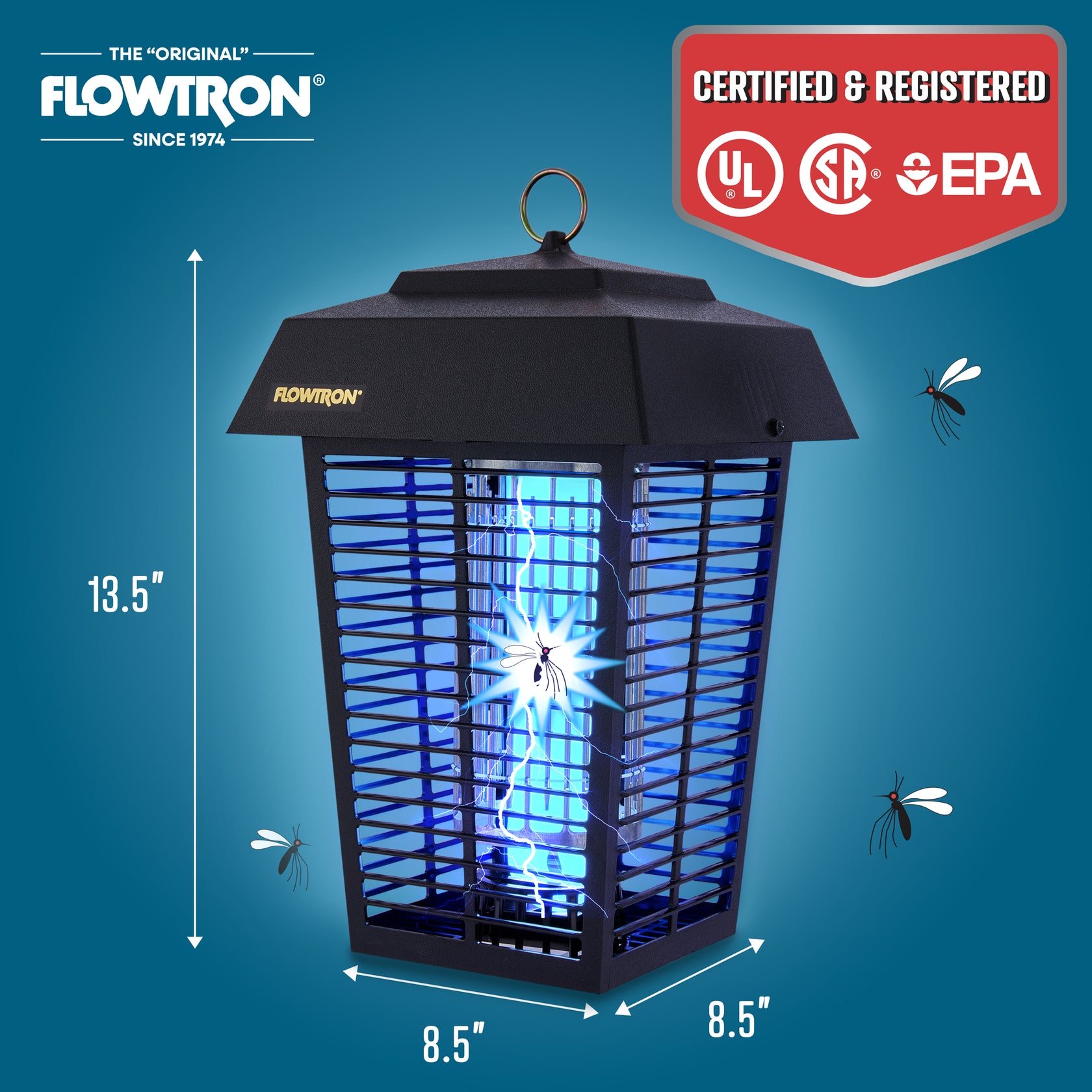 Reliable Bug Zapper for Outdoor Spaces | 1 Acre Coverage | Flowtron