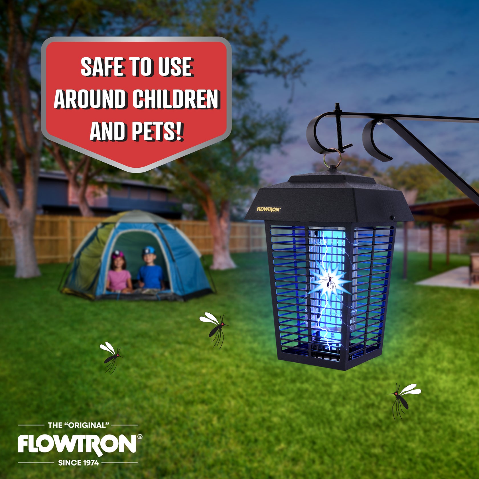 Reliable Bug Zapper for Outdoor Spaces | 1 Acre Coverage | Flowtron