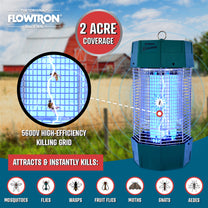 Powerful Commercial Bug Zapper with 2 Acre Coverage | Flowtron