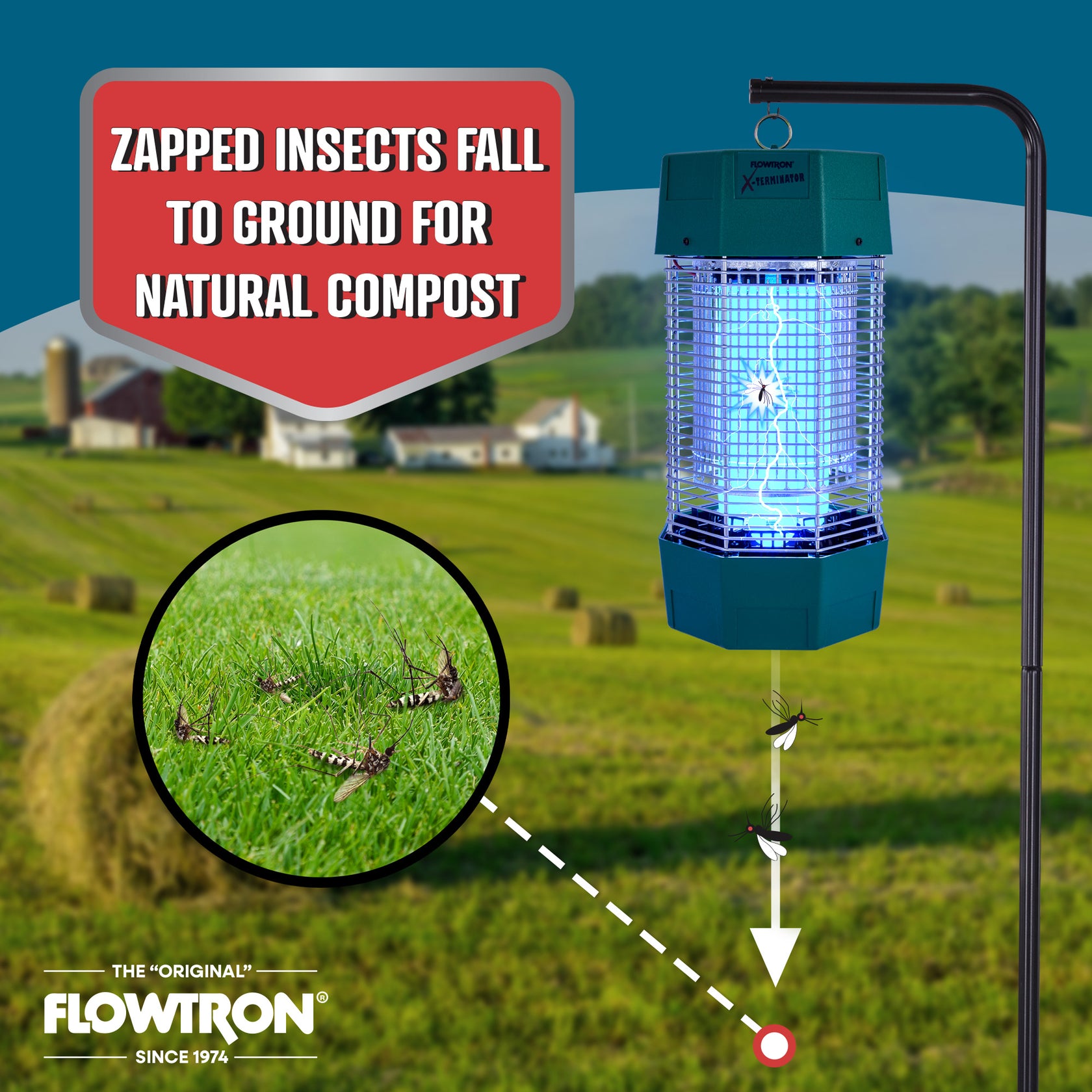 Powerful Commercial Bug Zapper with 2 Acre Coverage | Flowtron