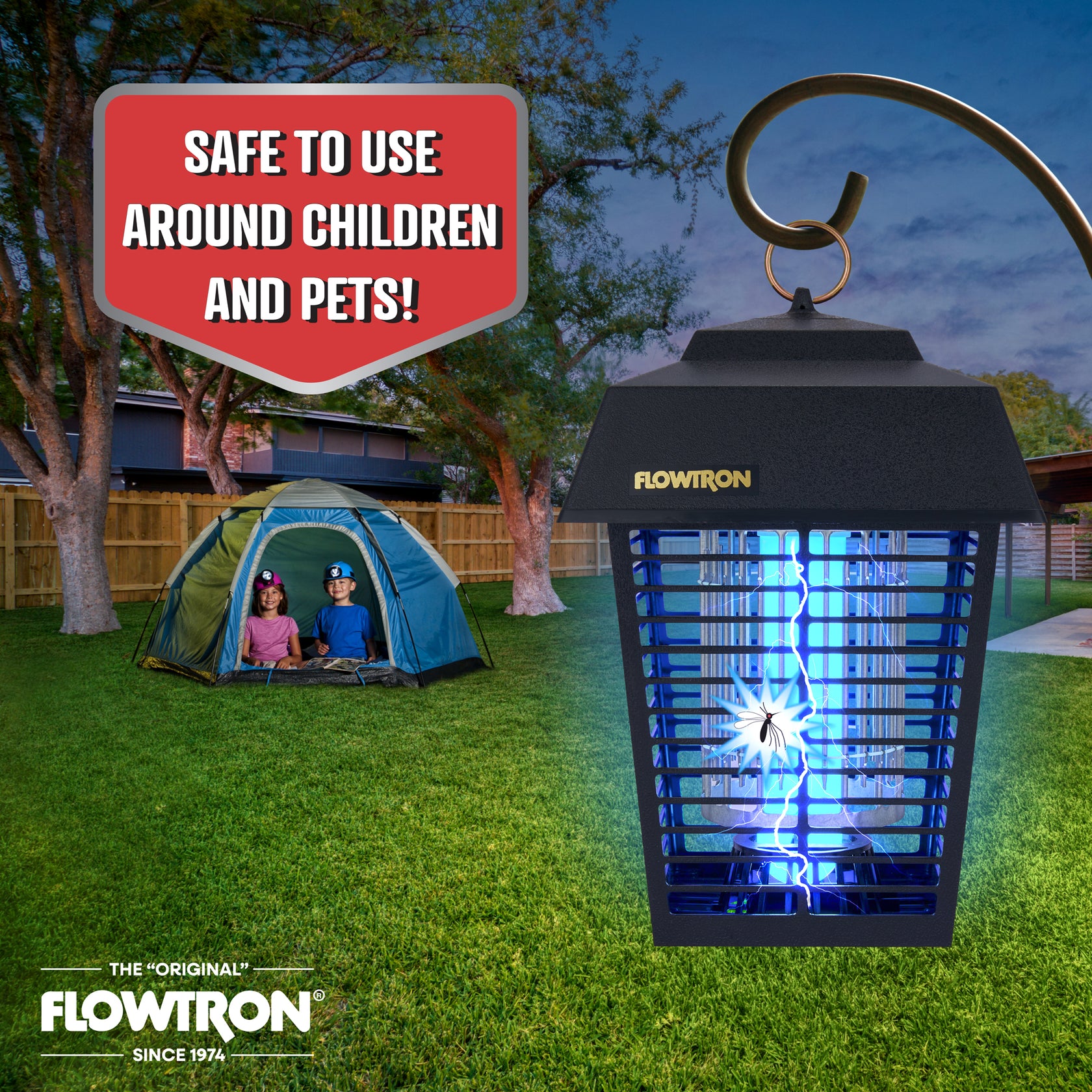 Powerful, Efficient Outdoor Bug Zapper | 1/2 Acre Coverage | Flowtron