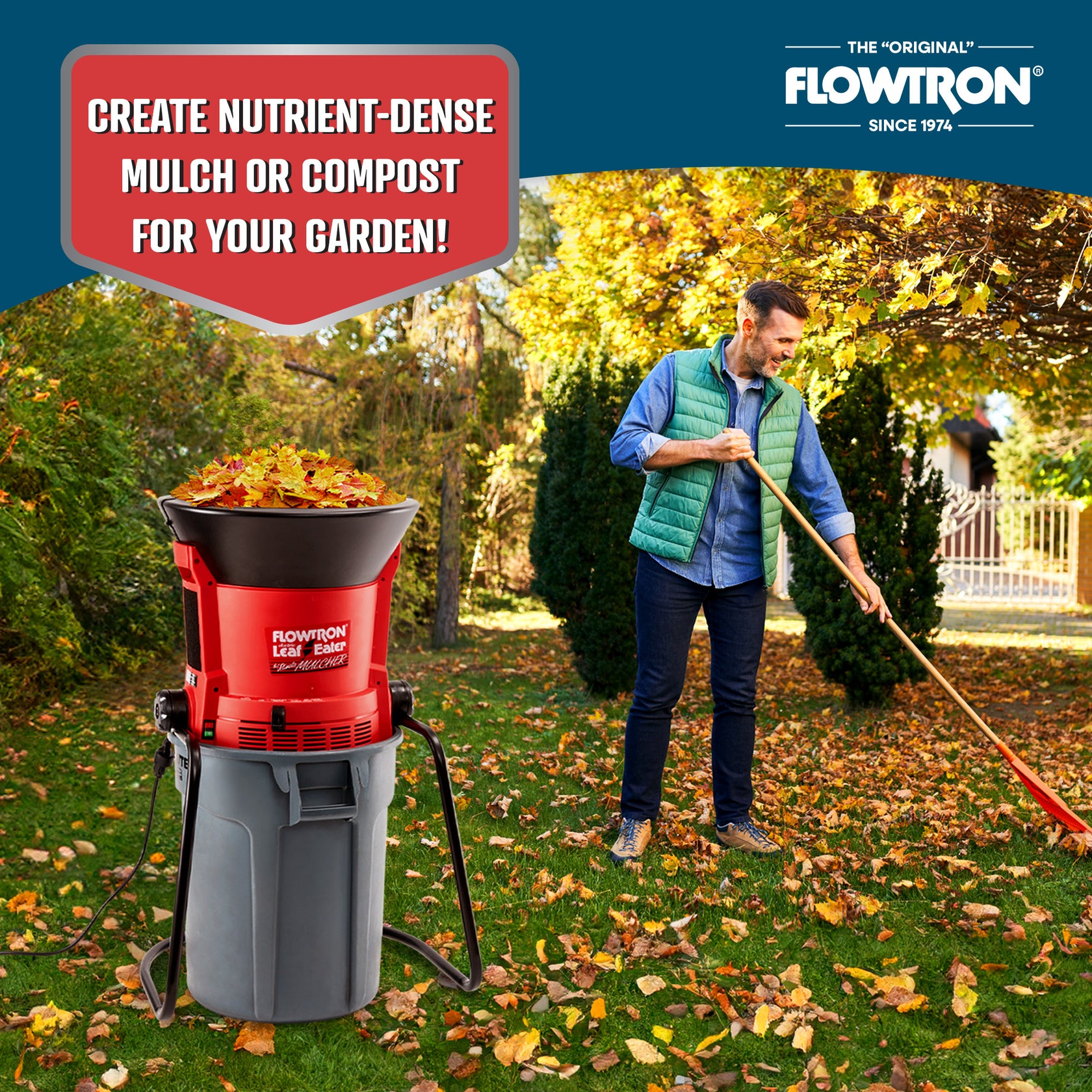 Electric Leaf Eater Mulcher/Shredder for Efficient Yard Cleanup – Flowtron
