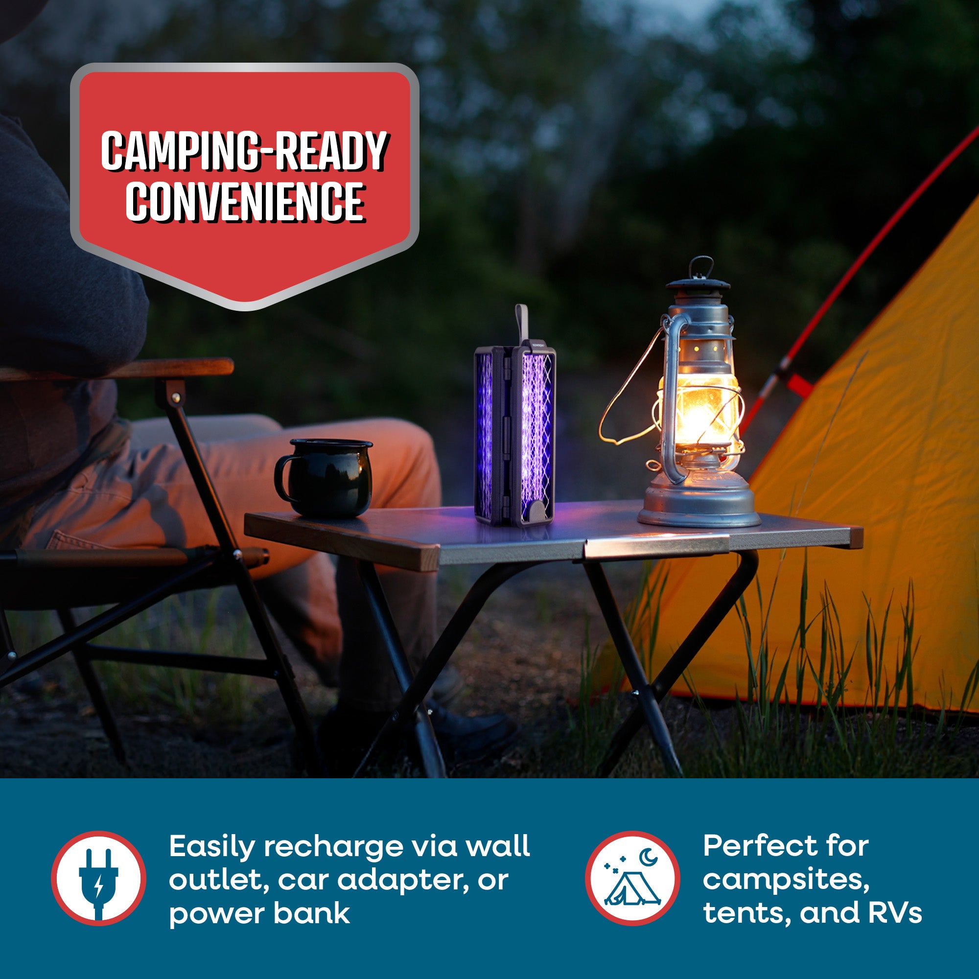 Tri-Fold Bug Zapper Racket – Portable & Powerful | Flowtron